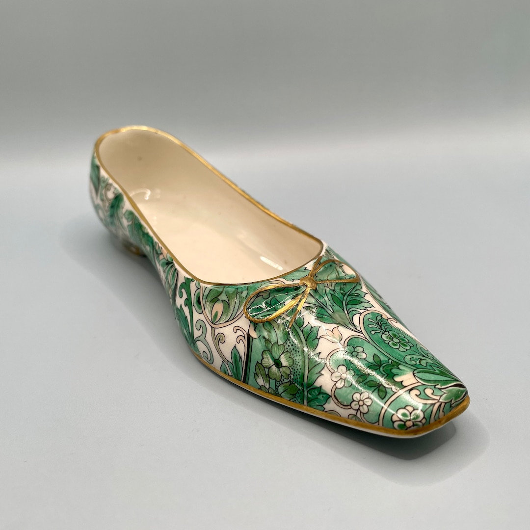 Vintage Paisly Mottahedeh Porcelain Shoe, Collectible Shoe Shaped ...