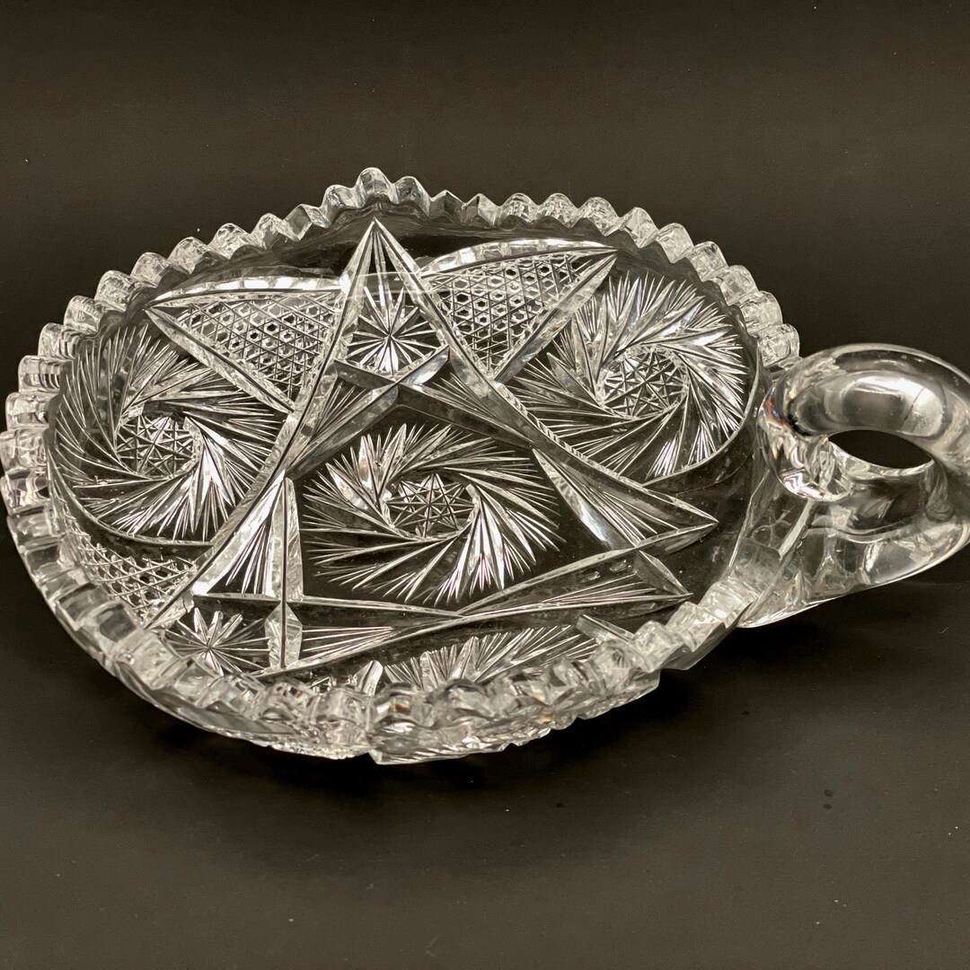 Handled Hobstar Pinwheel Nappy Dish - Etsy