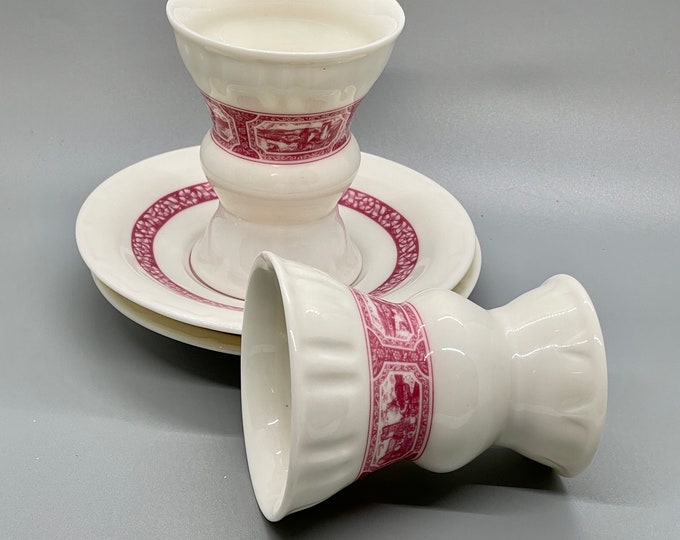 German Coffee Handless Cups and Saucers, Asbach Collection Rudesheimer ...