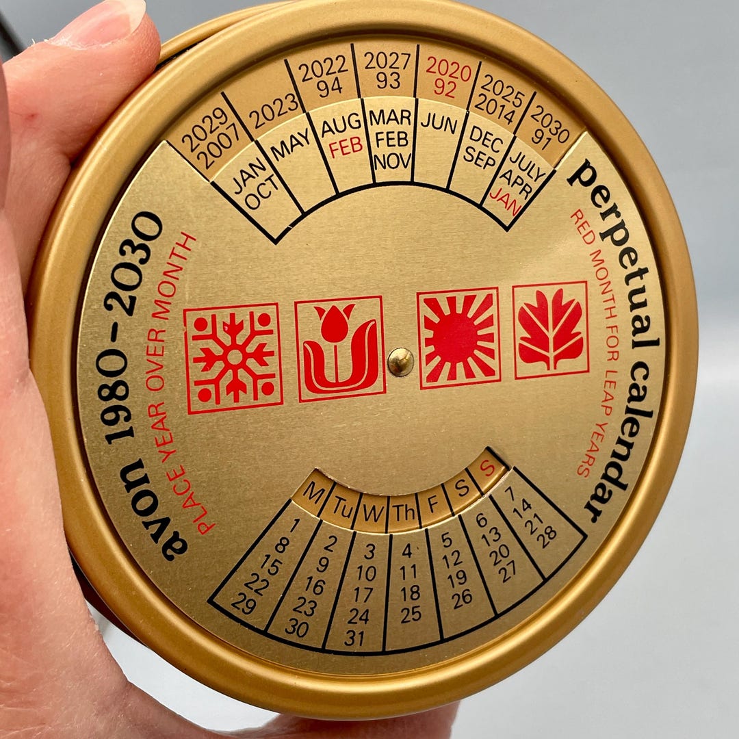 Avon 1980 - 2030 Perpetual Calendar Small Tin - Etsy