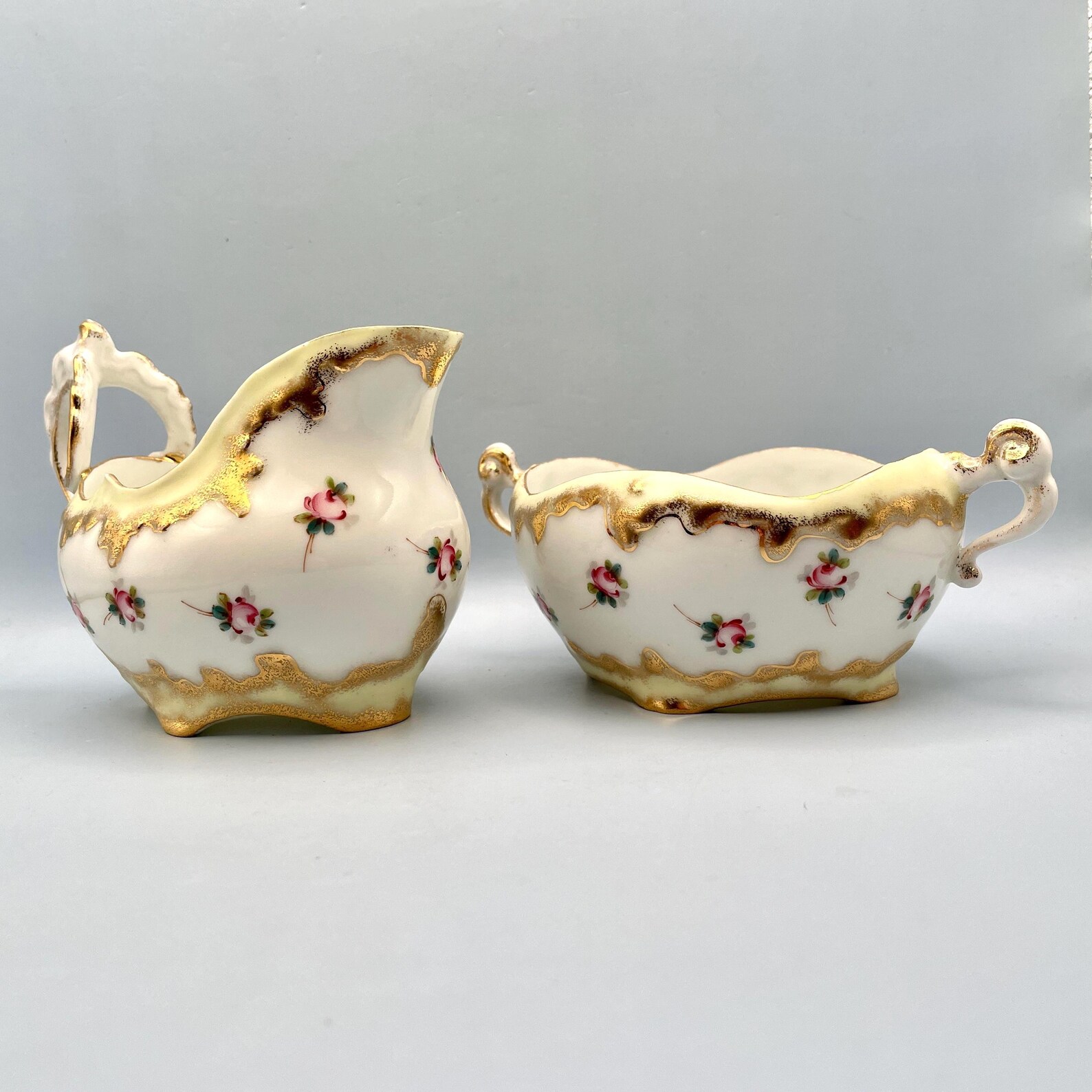 Elegant Vintage Cream Pitcher and Sugar Bowl - Etsy