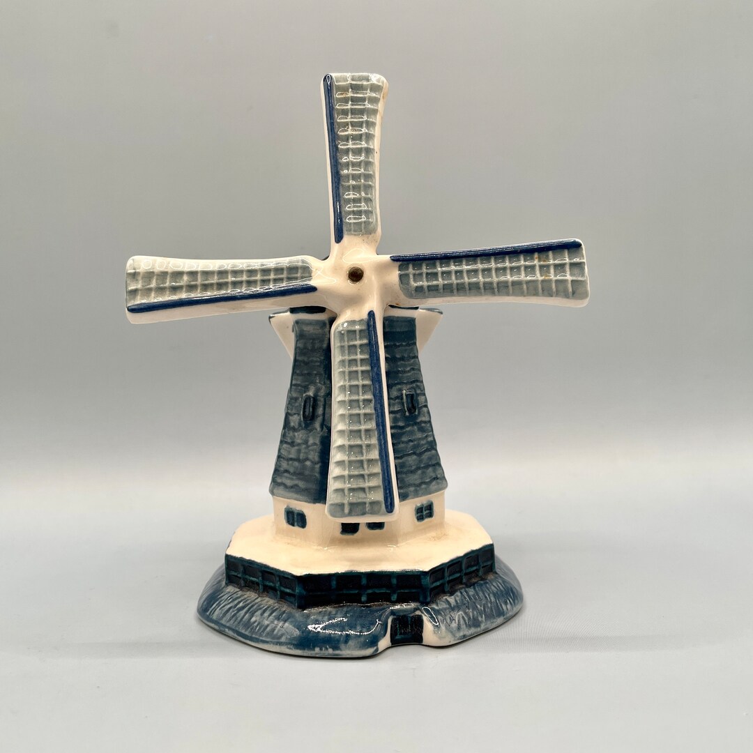 Vintage Royal Goedewaagen Delft Blue Windmill Figurine - Etsy
