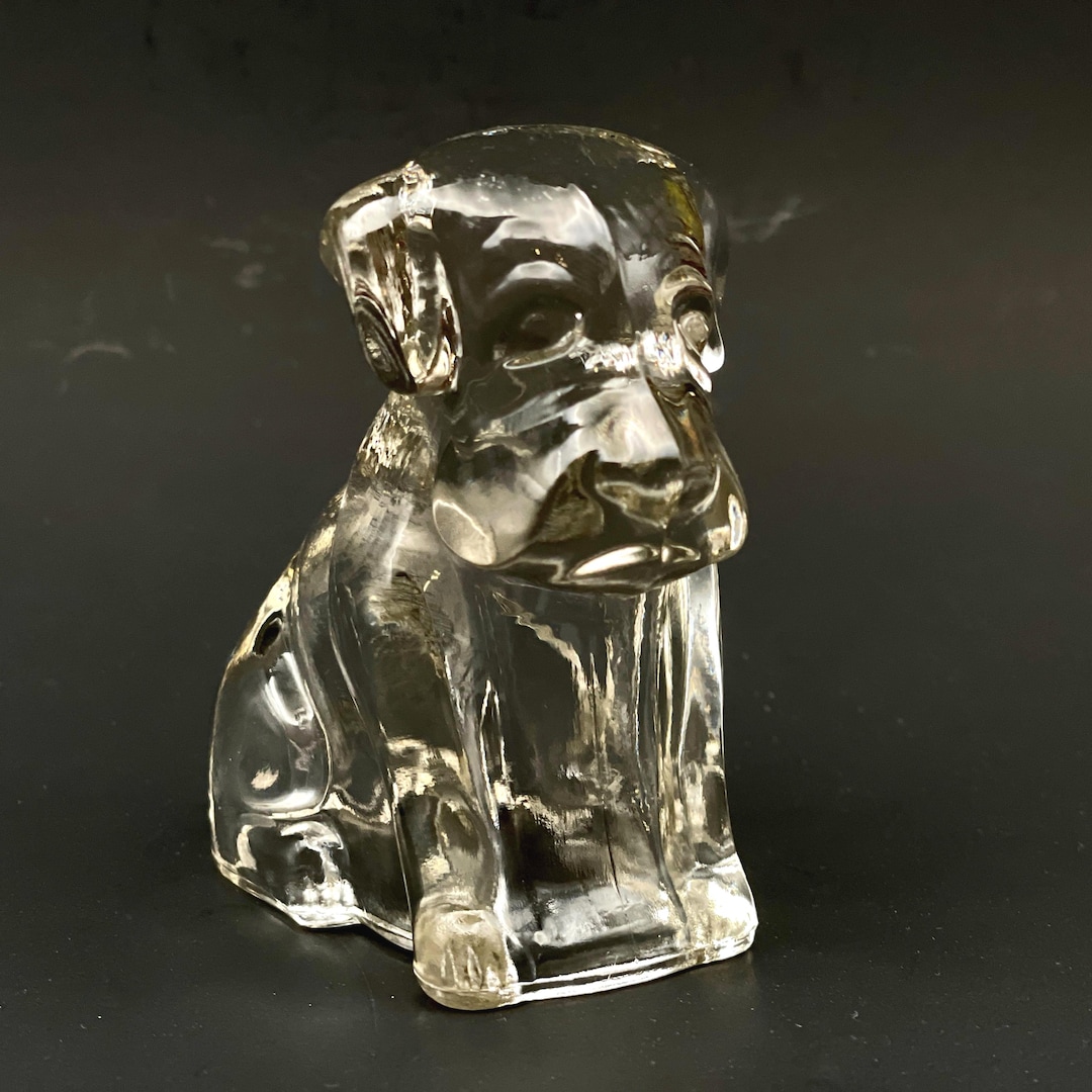 Federal Glass Clear Glass Dog Candy Container - Etsy