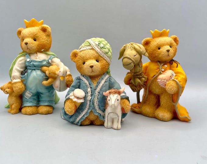 Cherished Teddies Nativity 3 Wise Bears Figurines - Etsy