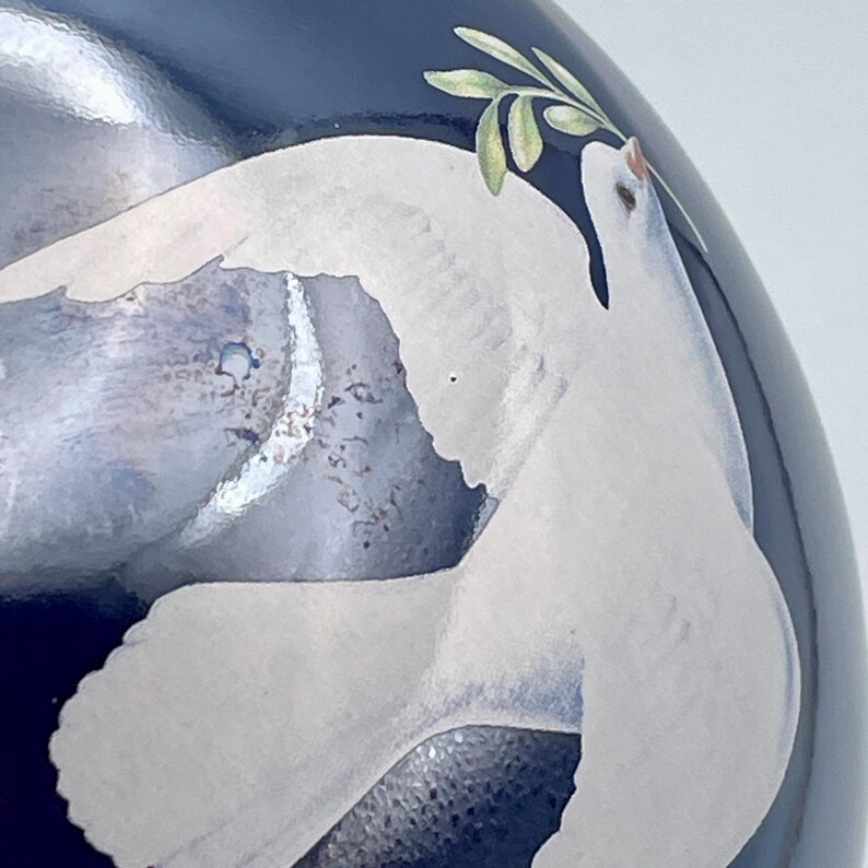 Telaflora Peace Dove Metallic Blue Ball Vase - Etsy