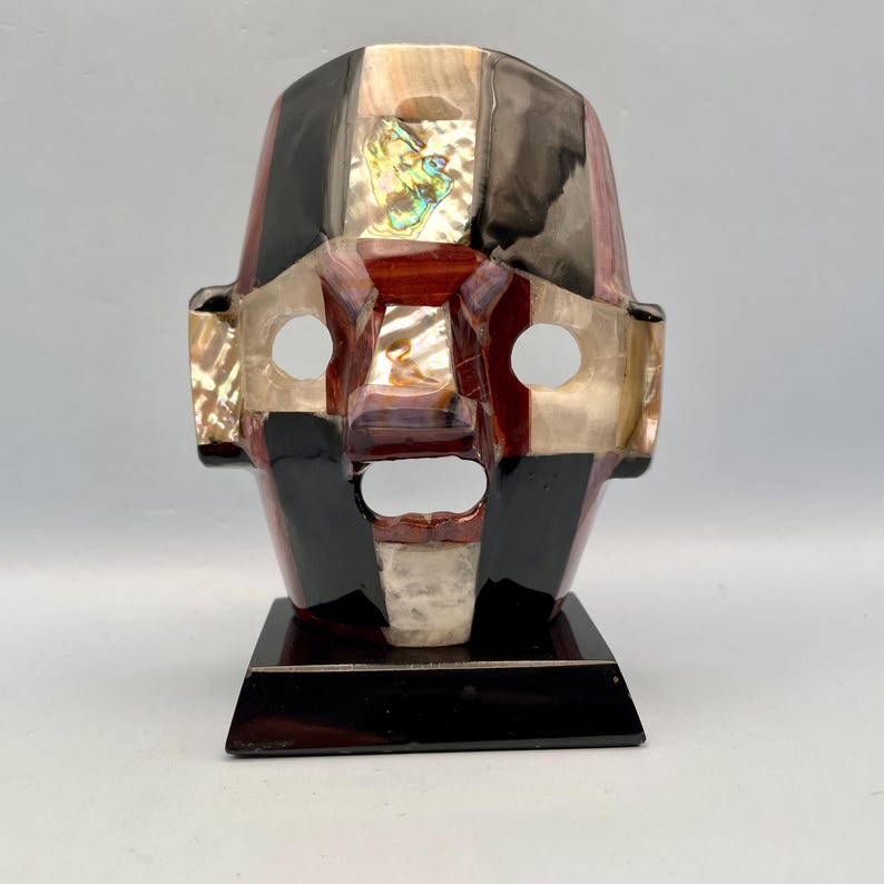 Mosaic Stone Aztec or Mayan Burial Mask Sculpture - Etsy