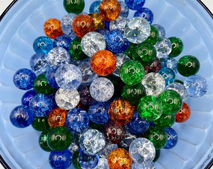Vintage Fried Glass Marbles and Pieces for Crafts and Decor, Crackle ...