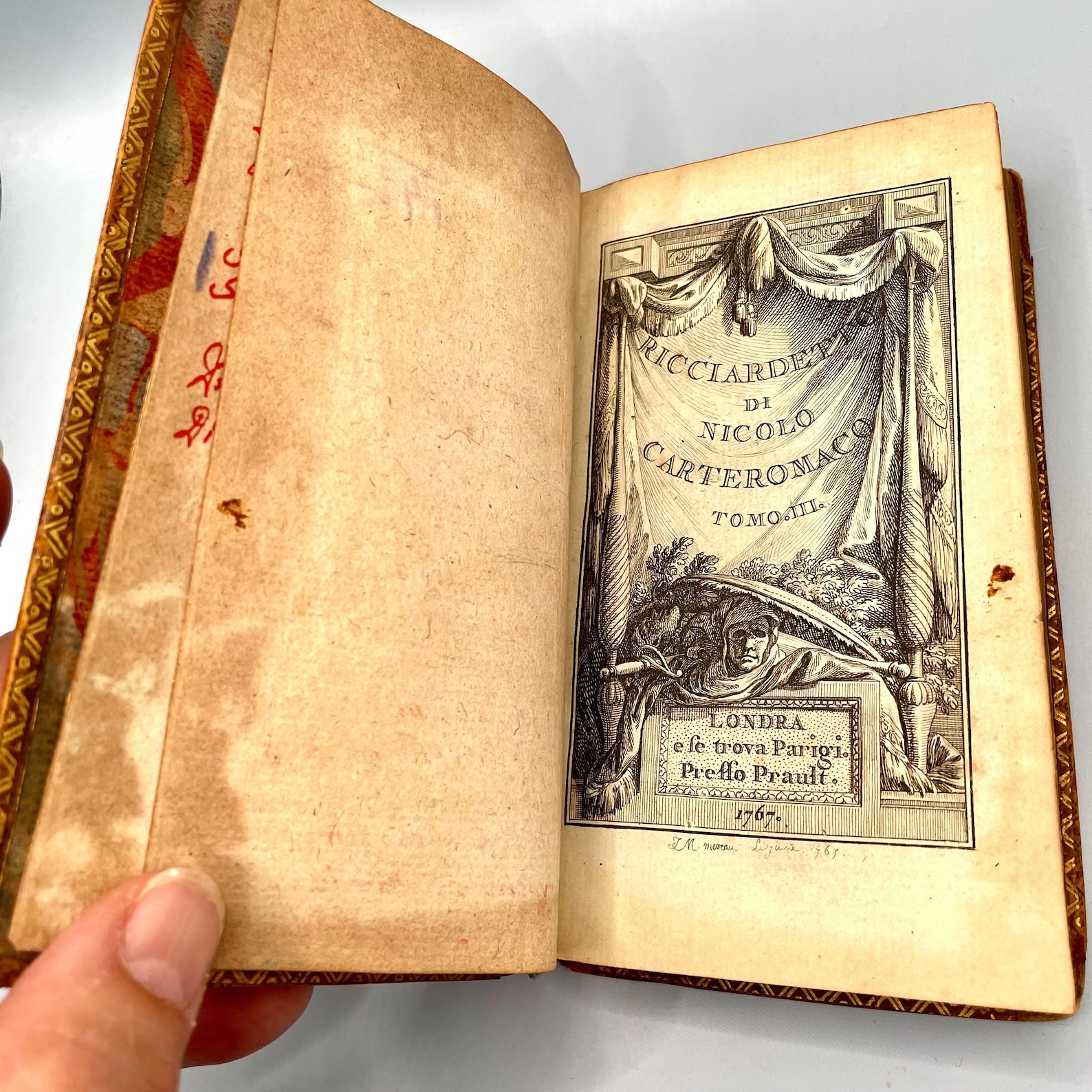 Antique Italian Poetry Book: by Niccolo Forteguerri With Certificate of ...