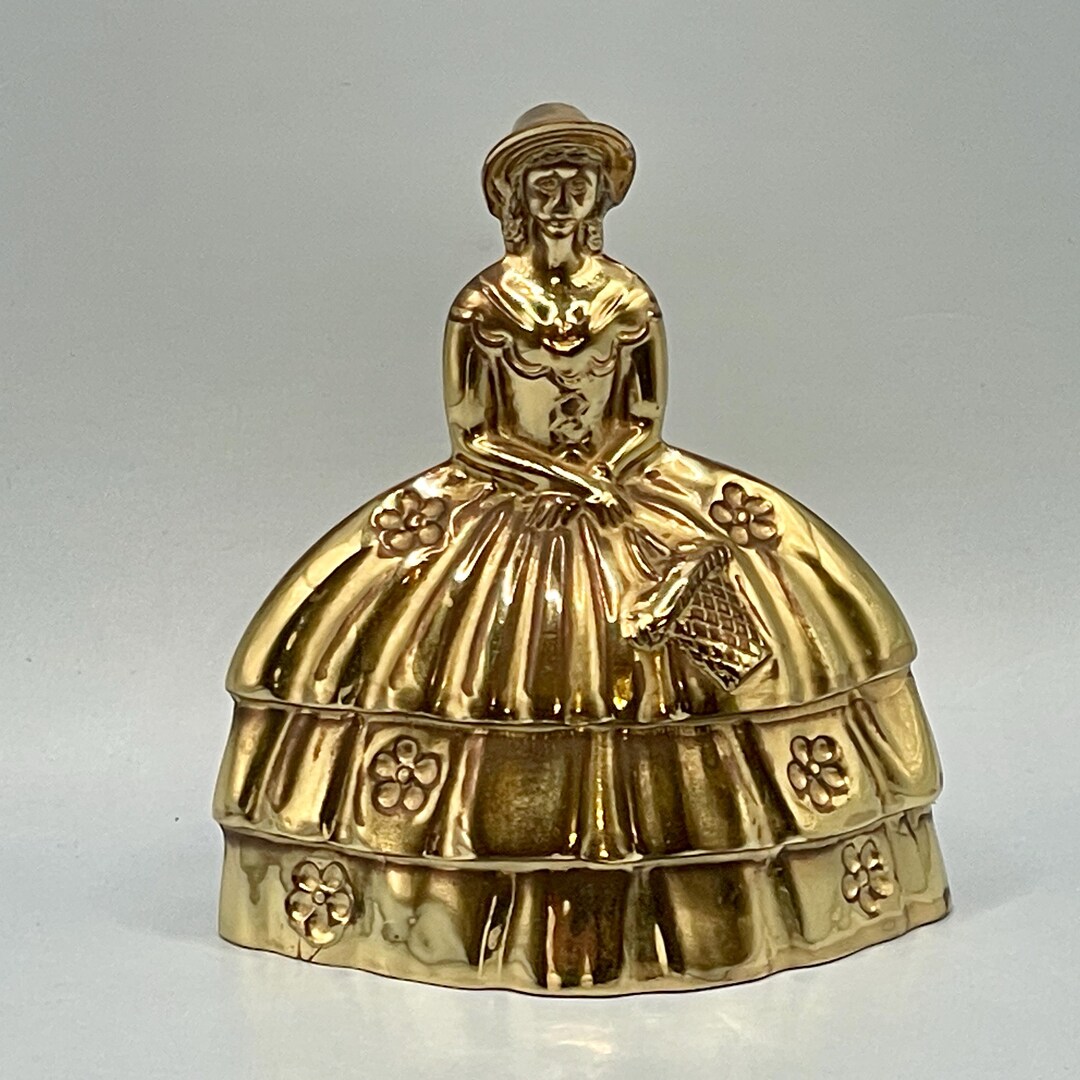 Vintage Brass Colonial Woman Tea Bell - Etsy