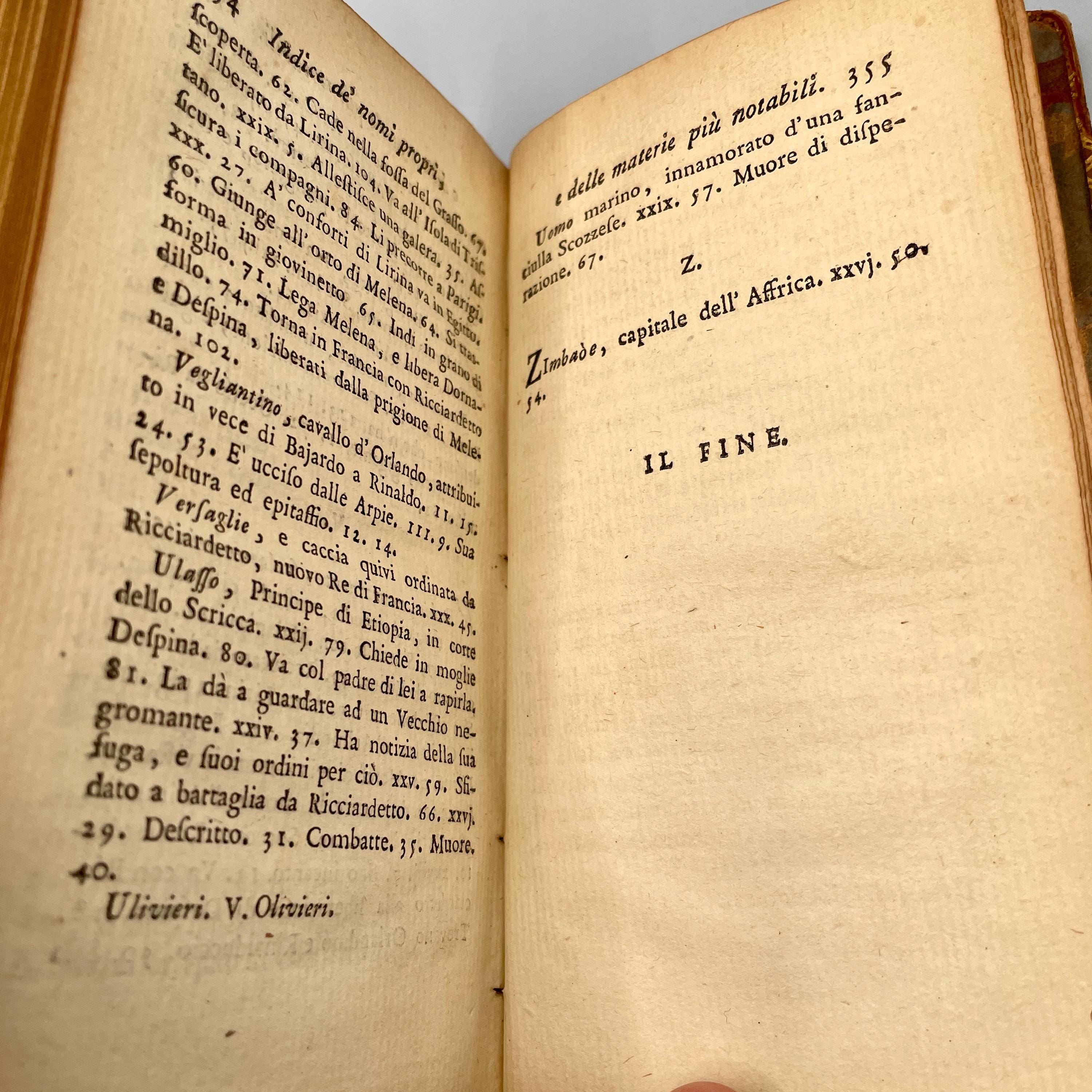 Antique Italian Poetry Book: by Niccolo Forteguerri With Certificate of ...
