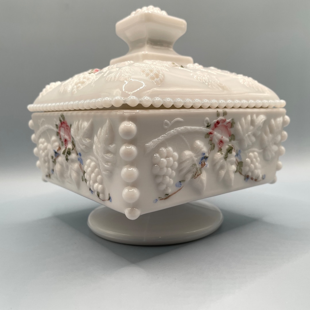 Westmoreland Roses and Bows Milk Glass Candy Dish - Etsy