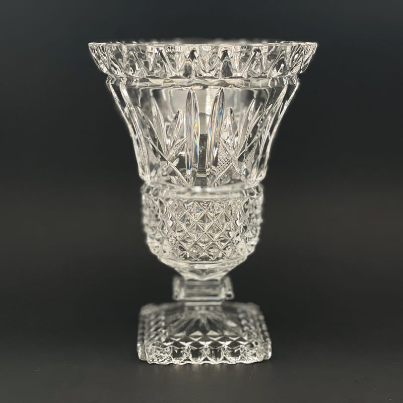 Footed Glass Vase - Etsy