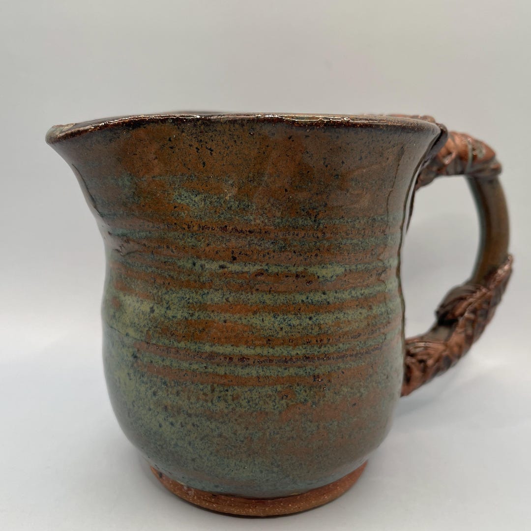 Kathy Peck Studio Pottery Fish Handled Pitcher - Etsy