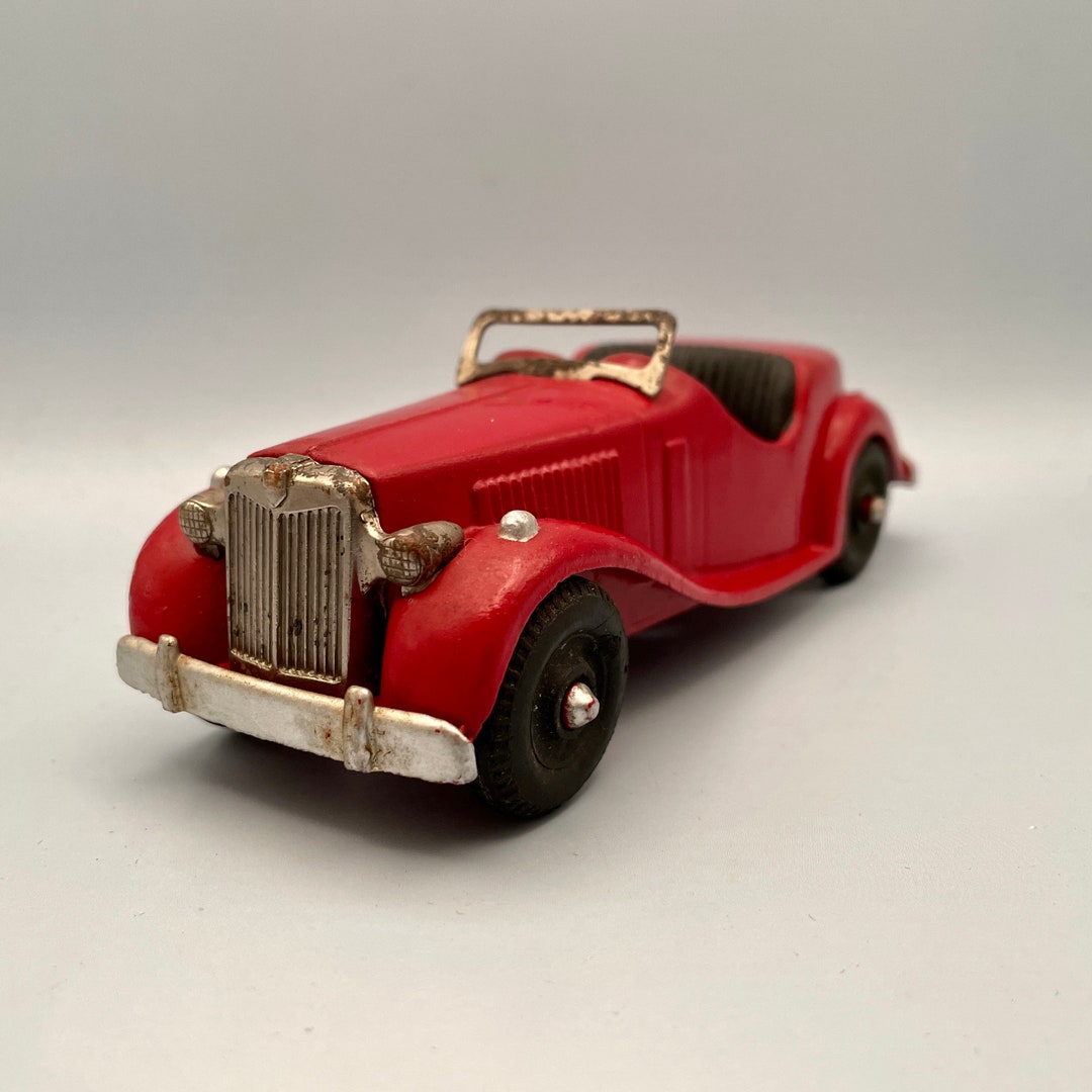 Coche de juguete Hubley Kiddie MGT Red Roadster - Etsy España