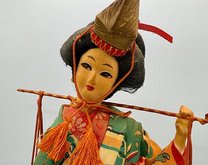 Otagari Japanese Geisha Doll on Stand - Etsy