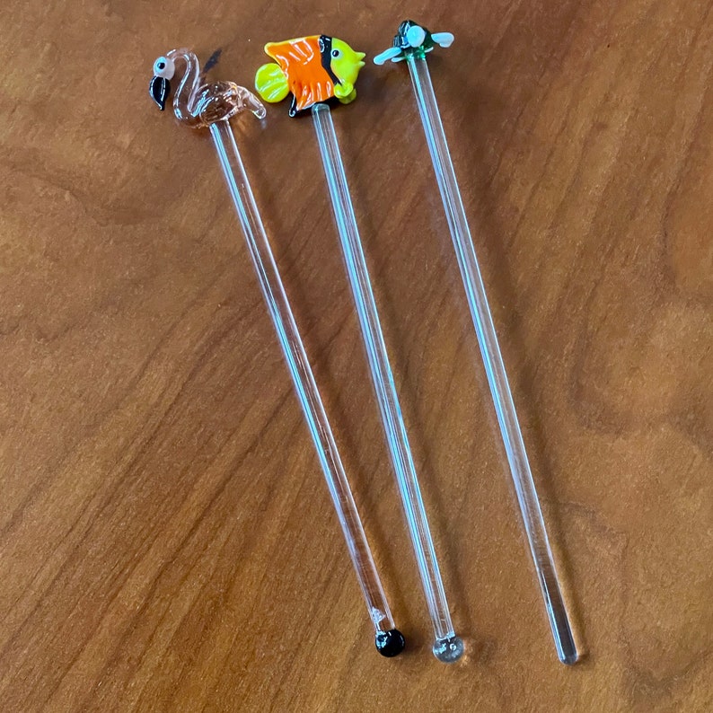Tropical Blown Glass Swizzle Sticks Colorful Mixed Lot Glass - Etsy