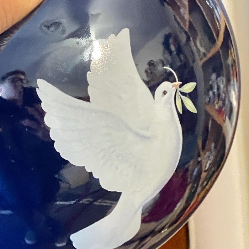 Telaflora Peace Dove Metallic Blue Ball Vase - Etsy