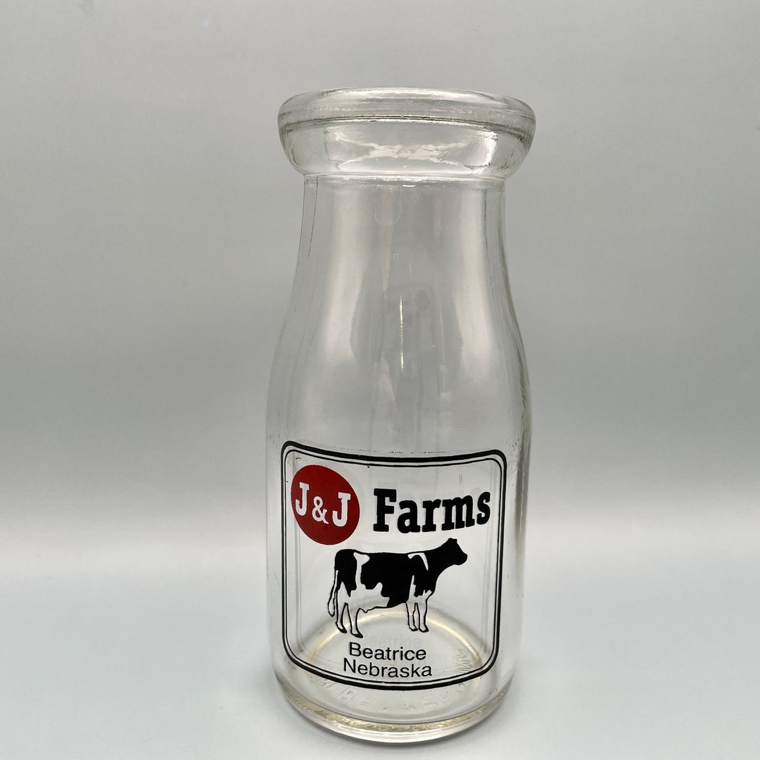 Vintage J&J Farms Half Pint Milk Bottle, Sun Brokers Inc Glass Bottle ...