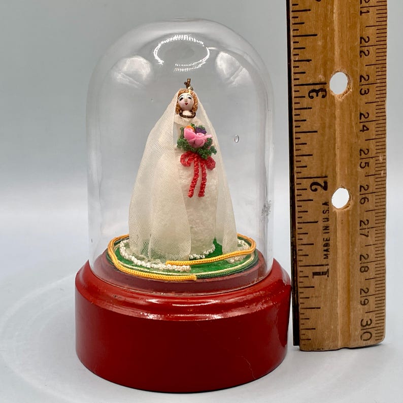 Vintage Peg Bride Doll in Cloche Display - Etsy