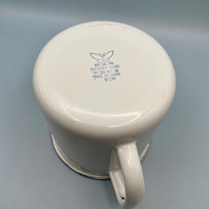 White and Blue Enamelware Fish Mug - Etsy