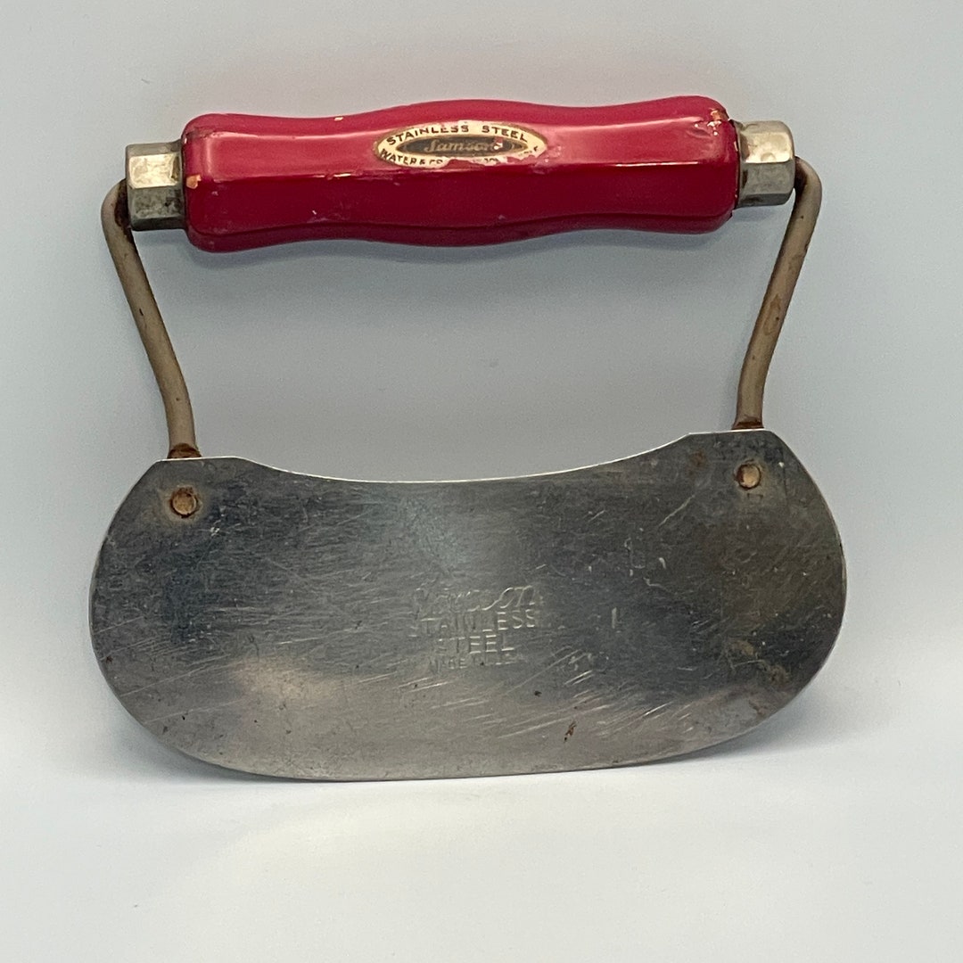 Vintage Red Wood Handle Stainless Steel Chopper, Samson Stainless ...