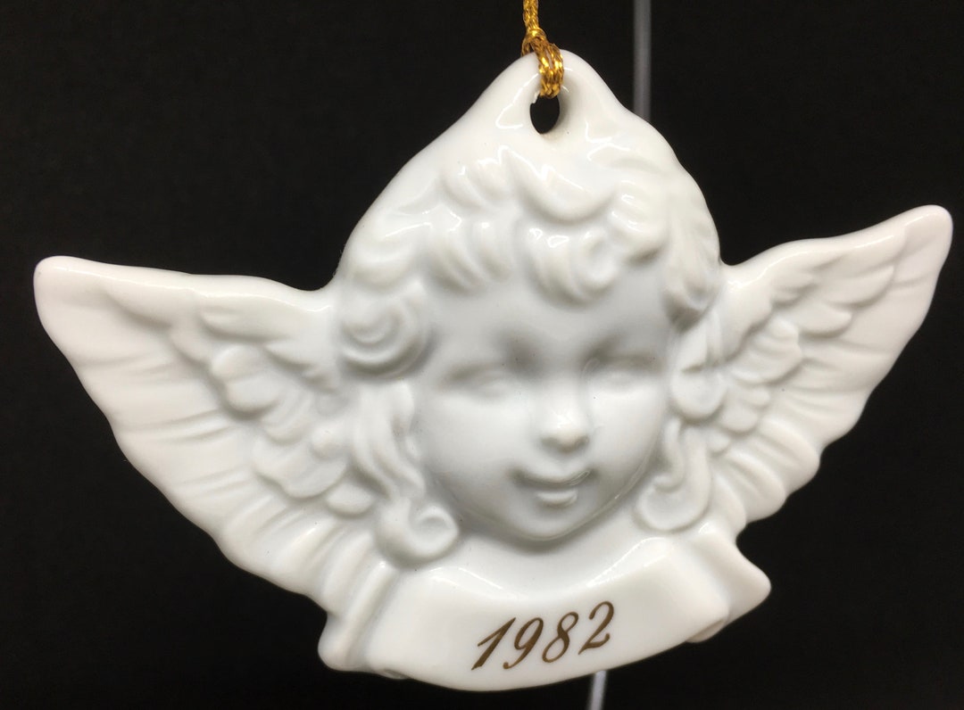 Dated White Ceramic Christmas Angel Ornament - Etsy