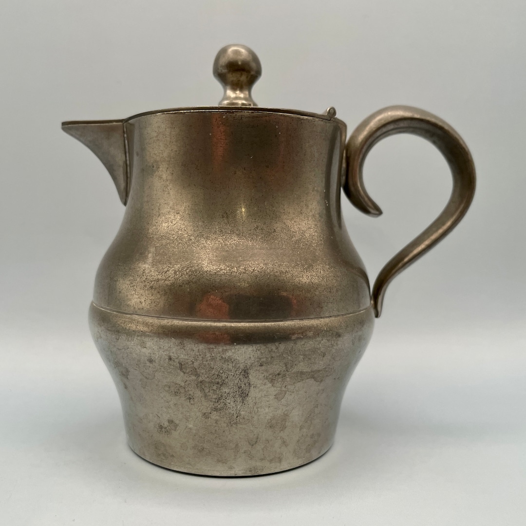 Vintage Hinged Lid Small Pewter Pitcher or Creamer - Etsy