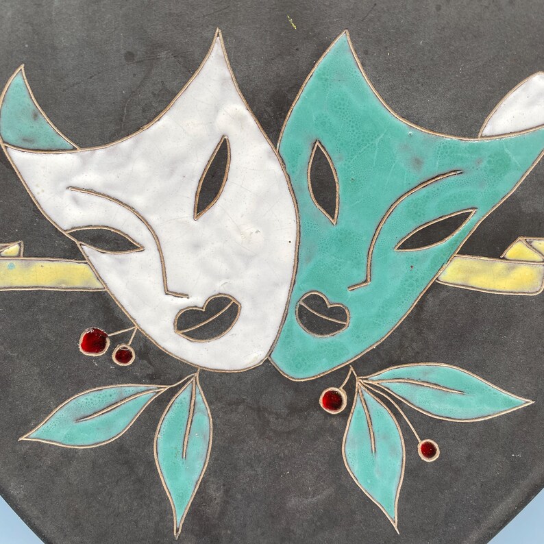 Mid Century German Keto Ceramic "the Masks" Wall Plate - Etsy