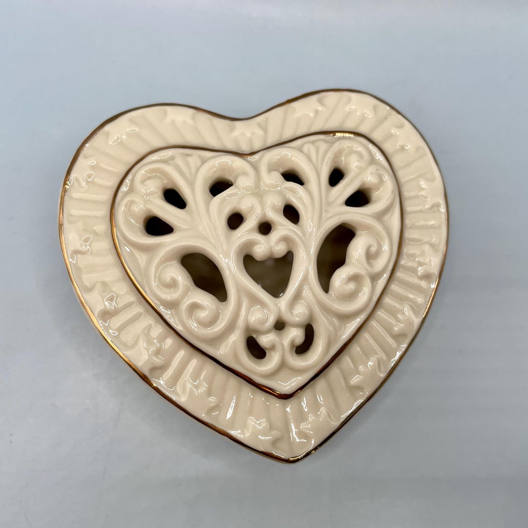 Pretty Lenox Porcelain Heart Box - Etsy