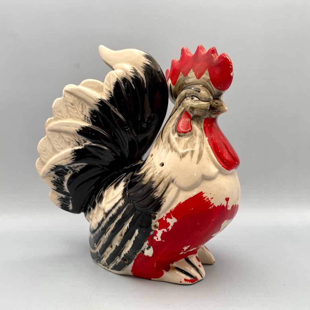 Vintage Ceramic Canape Rooster Figurine - Etsy