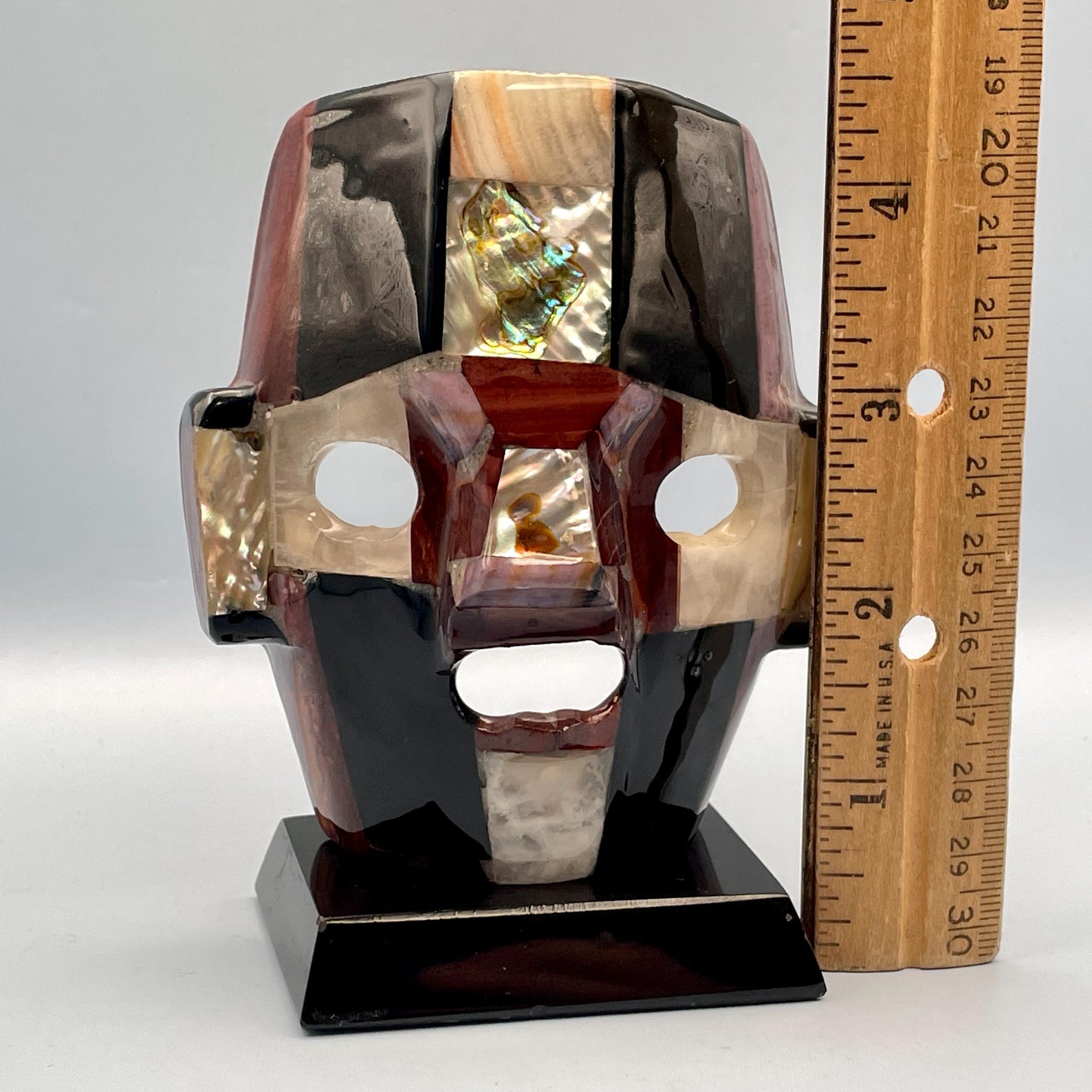 Mosaic Stone Aztec or Mayan Burial Mask Sculpture - Etsy