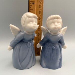 Vintage Blue and White Lefton Porcelain Kissing Angels - Etsy