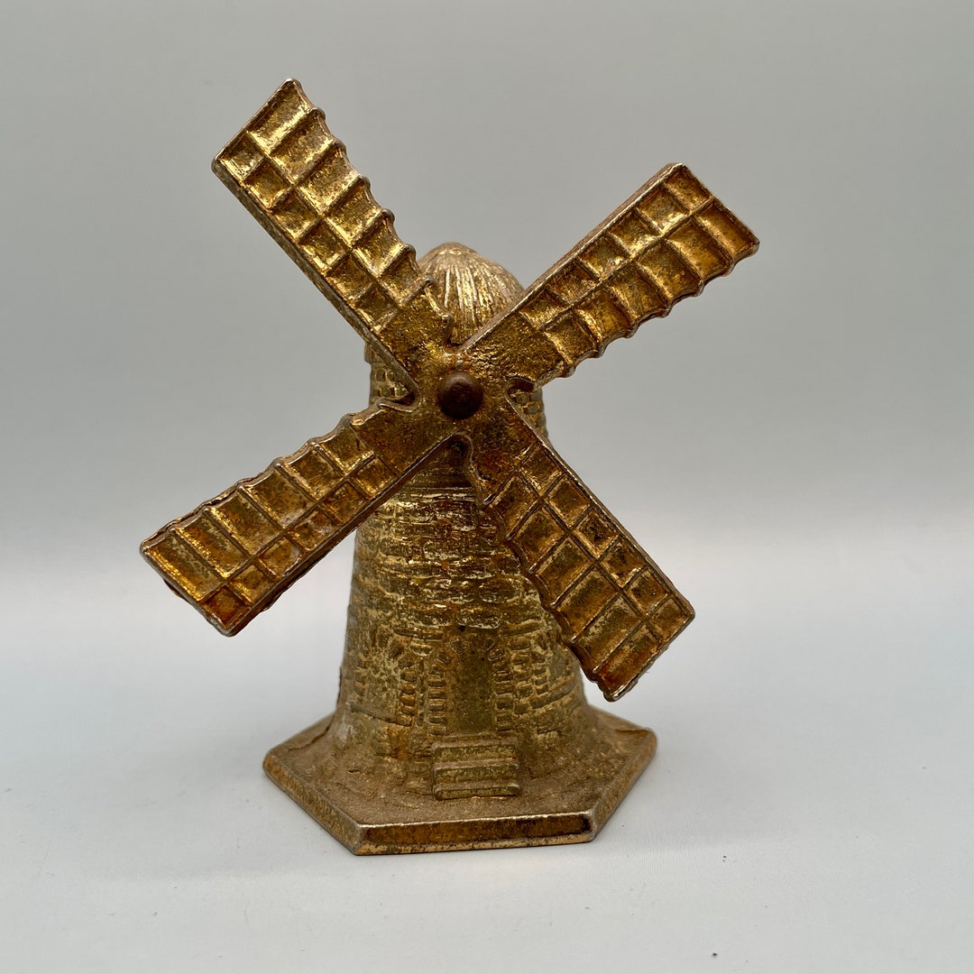 Vintage Metal Windmill Souvenir Figurine - Etsy
