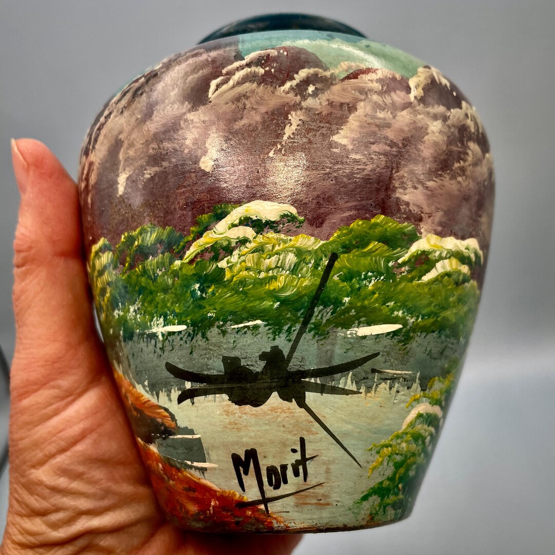 Morit Painted Peruvian Tera Cotta Vase - Etsy