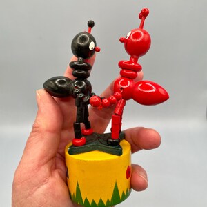 Ant Wood Push Puppet, Collapsing Dancing Ant Toy - Etsy