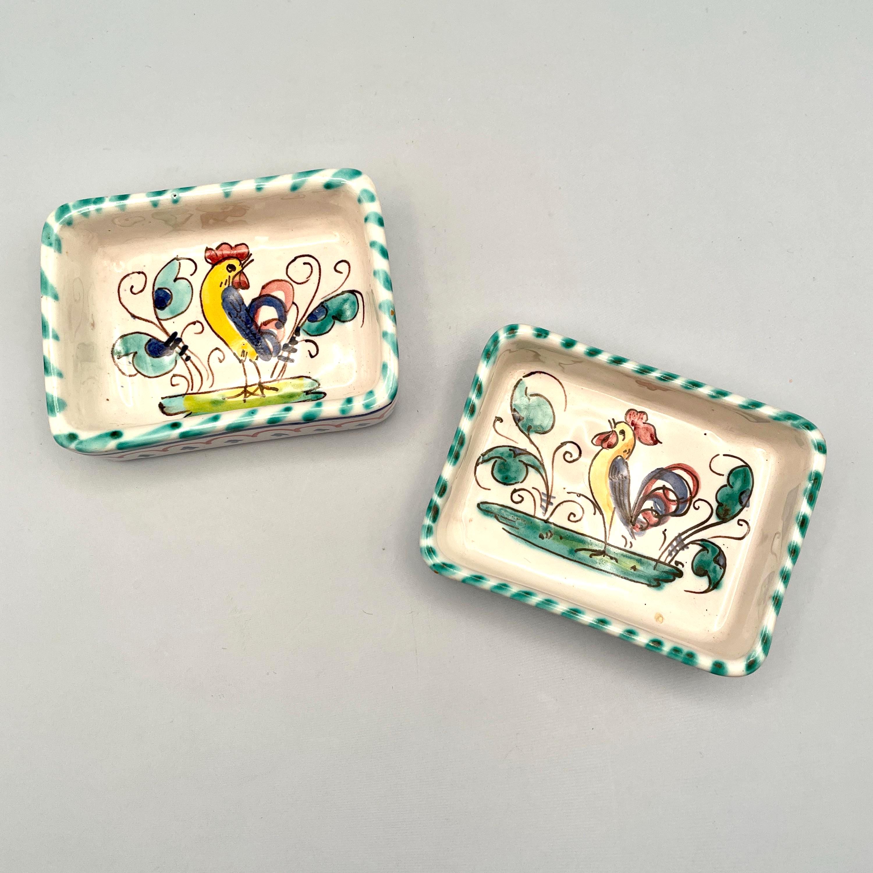 Vintage Italian Perugia Pottery Rooster Dishes - Etsy