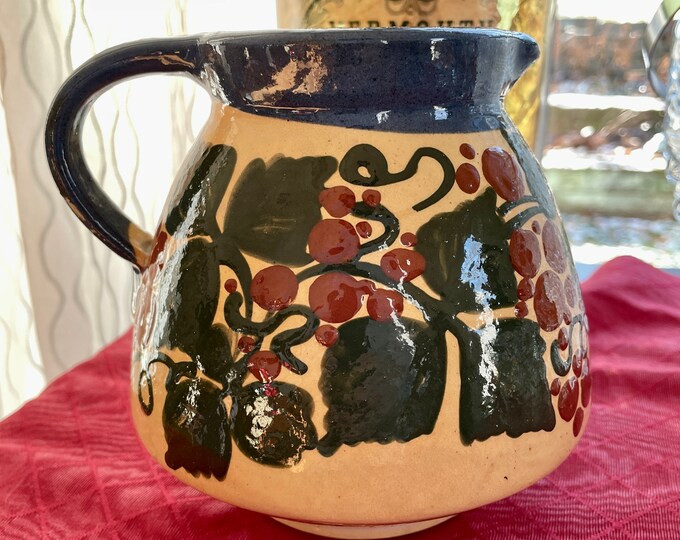 Vintage Erphila Pottery France Pitcher Vase, Vintage French Yellow Ware ...