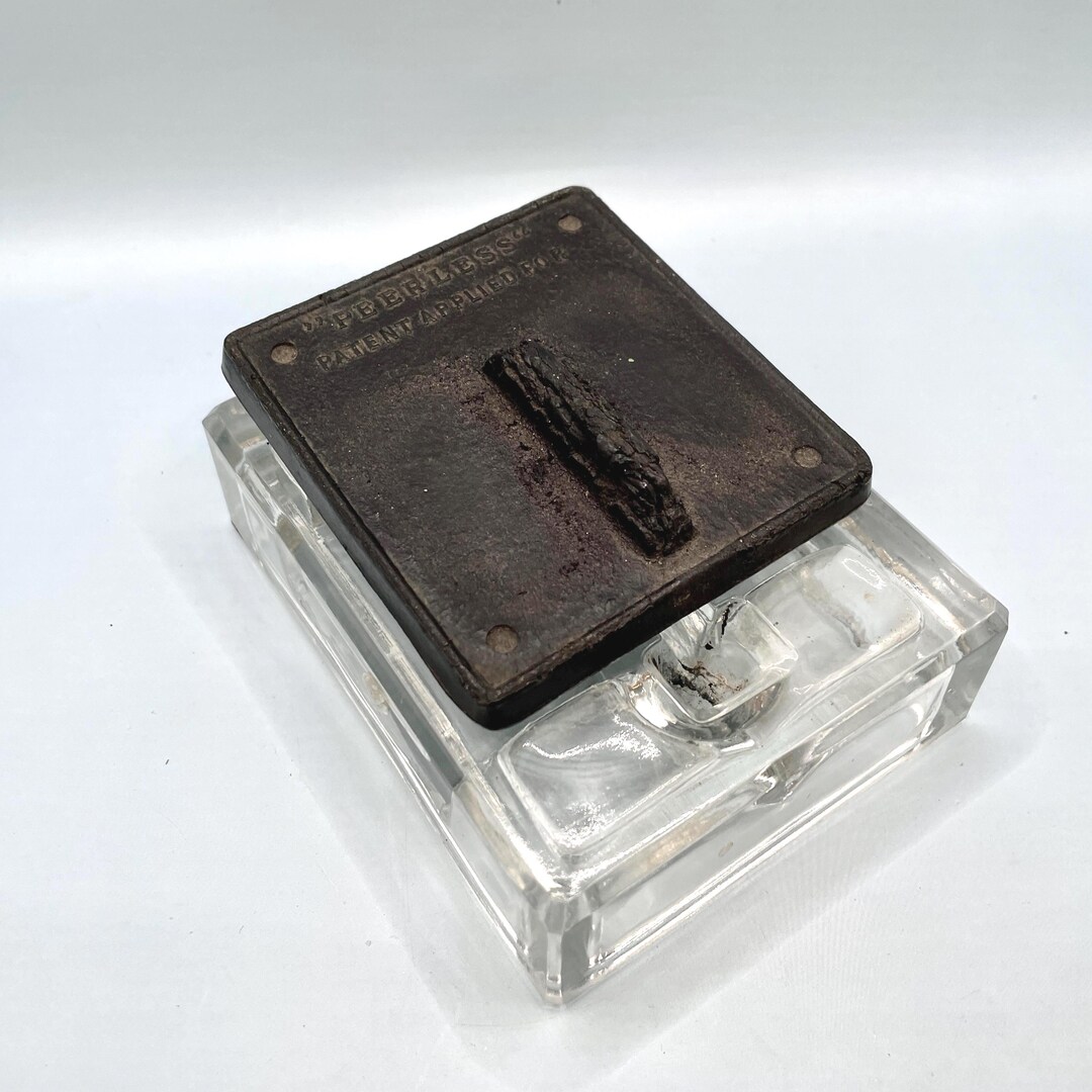 Antique Inkwell With Lid: Peerless Glass - Etsy