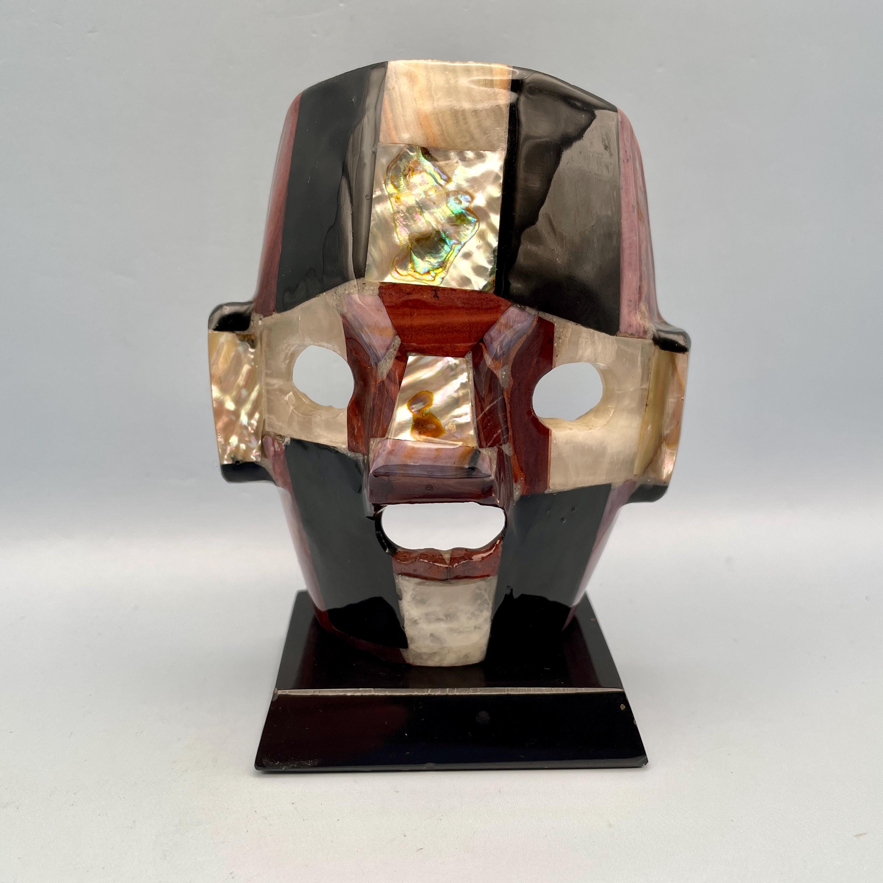 Mosaic Stone Aztec or Mayan Burial Mask Sculpture - Etsy