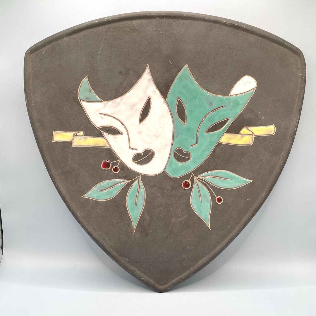 Mid Century German Keto Ceramic "the Masks" Wall Plate - Etsy
