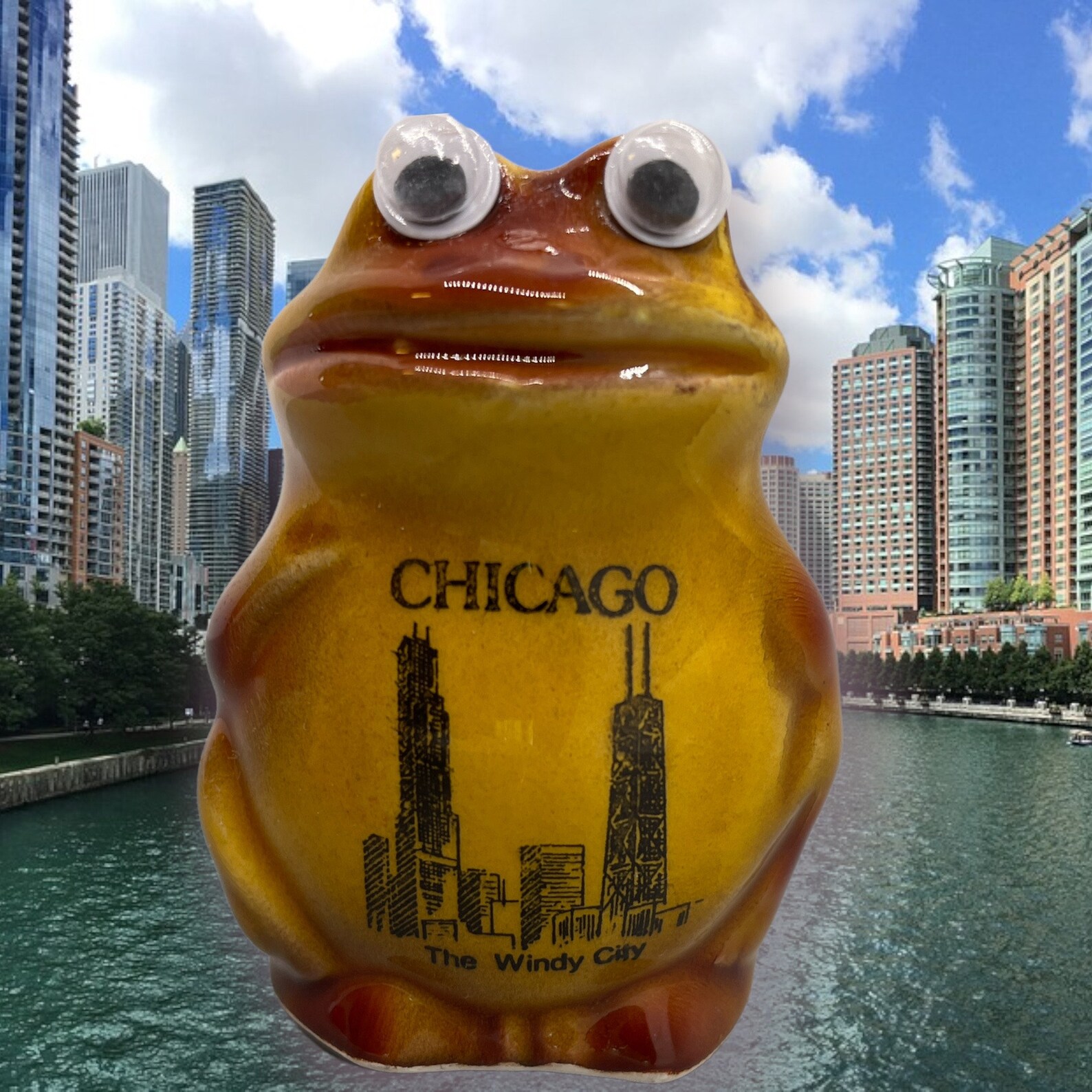 Googly Eyed Frog Toothpick Holder Chicago Souvenir Novelty - Etsy