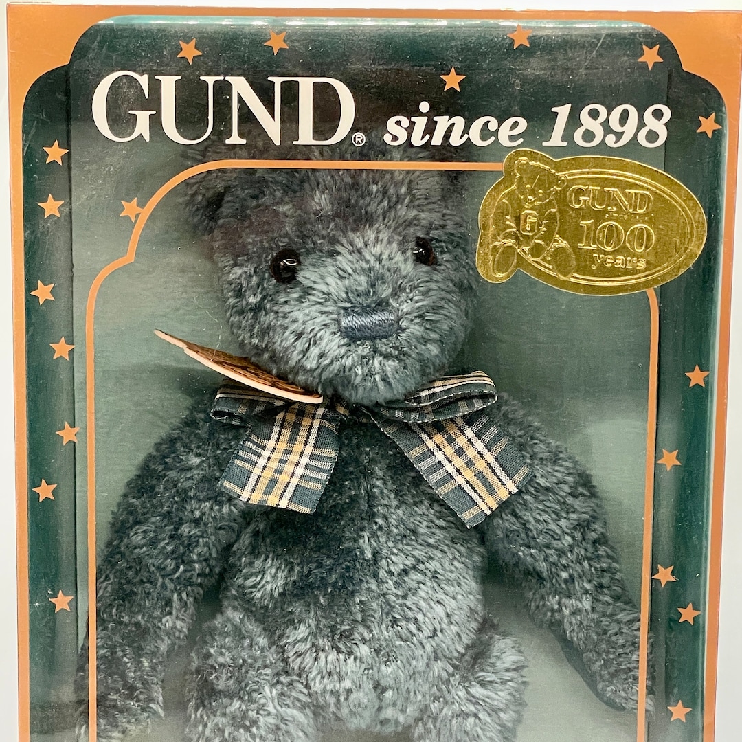 1998 Gund Collector's Bear in Original Box, 100th Anniversary Blue Gund ...