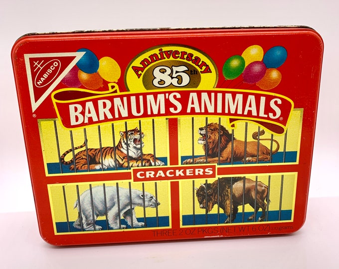 Vintage Barnum Animal Cracker Tin 85th Anniversary Limited Edition 1987 ...