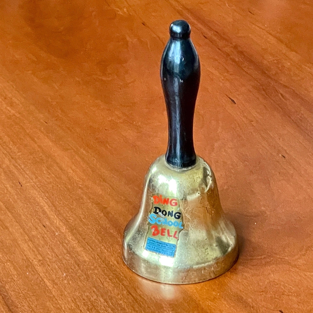Vintage Brass Ding Dong School Bell - Etsy