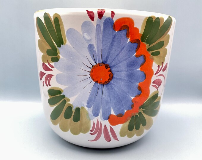 Vintage Floral Italian Pottery Redware Planter - Etsy