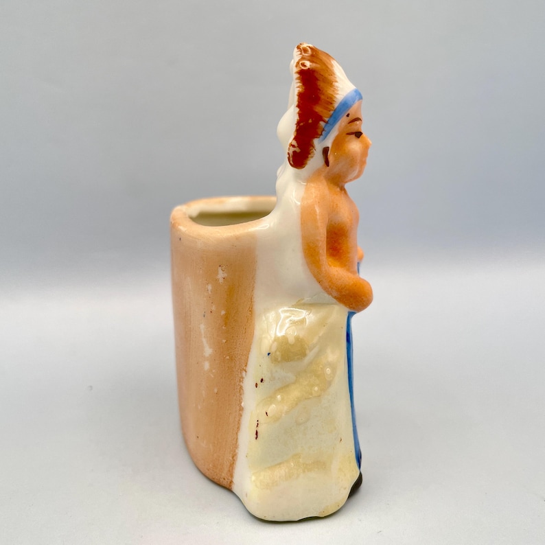 Vintage Native American Chief Toothpick Holder - Etsy