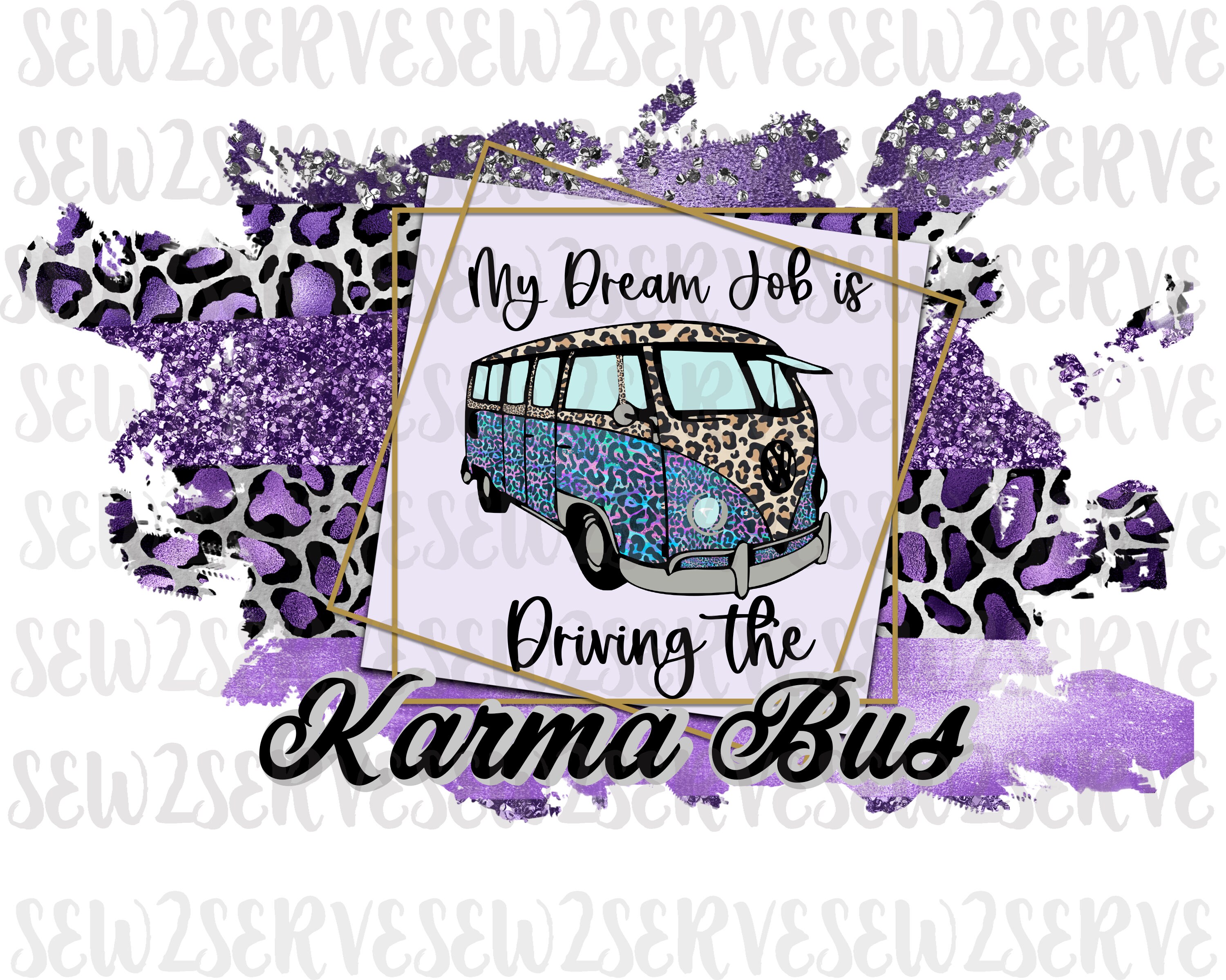 Karma Bus png. Driving the Karma Bus png. Leopard VW bus | Etsy