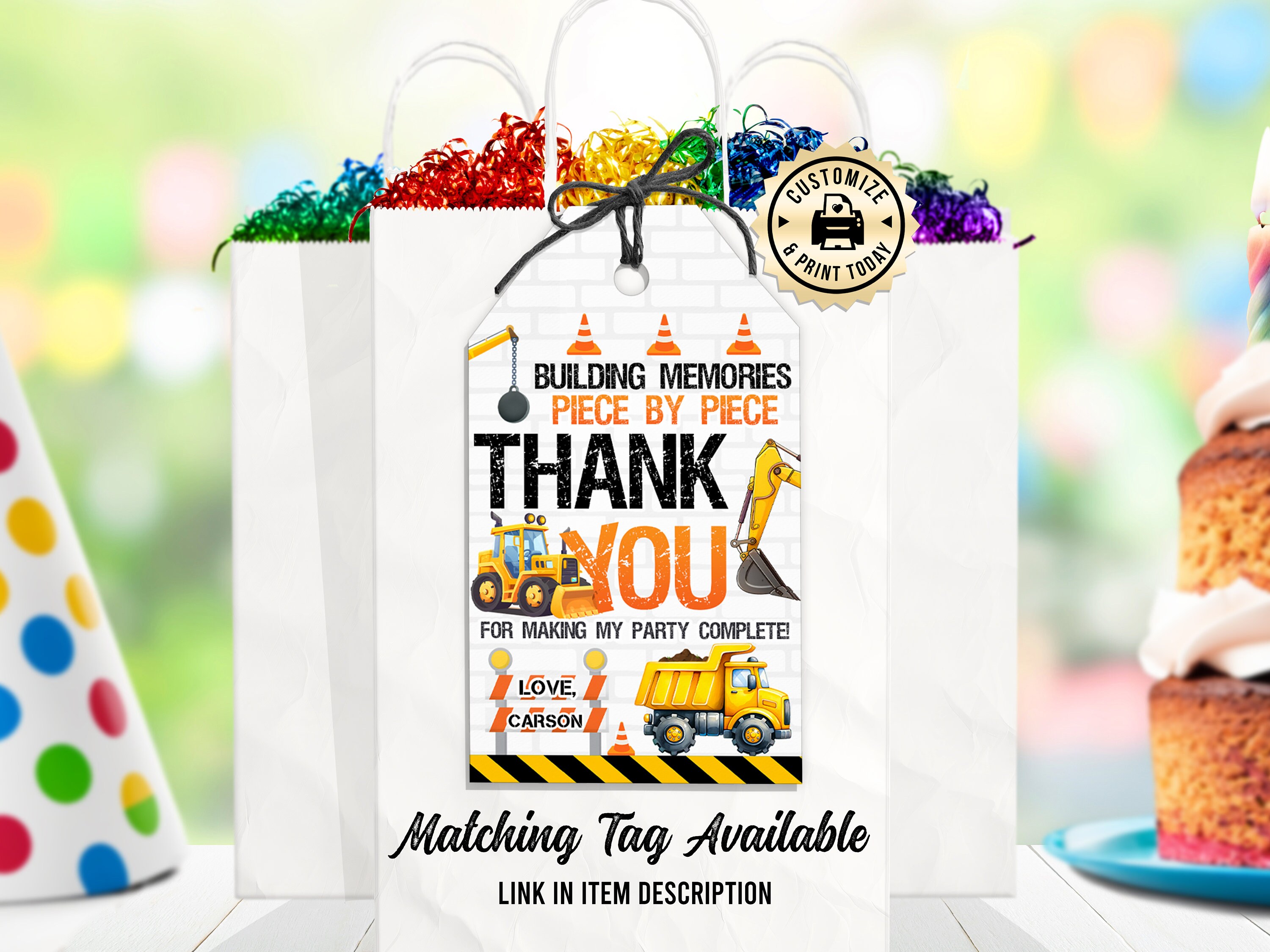 Construction Birthday Milestone Board | Editable Road Work Trucks Kids ...