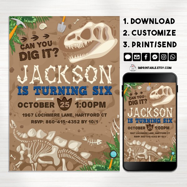 Printable Dinosaur Fossils - Etsy