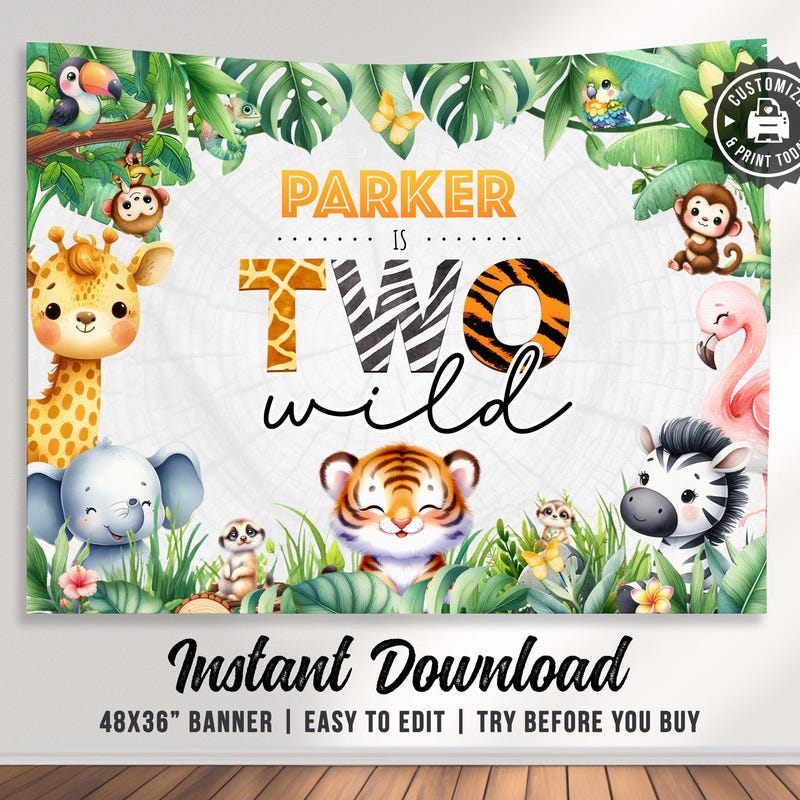 Two Wild Backdrop Sign - Etsy